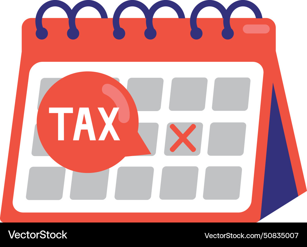 Tax day calendar Royalty Free Vector Image - VectorStock