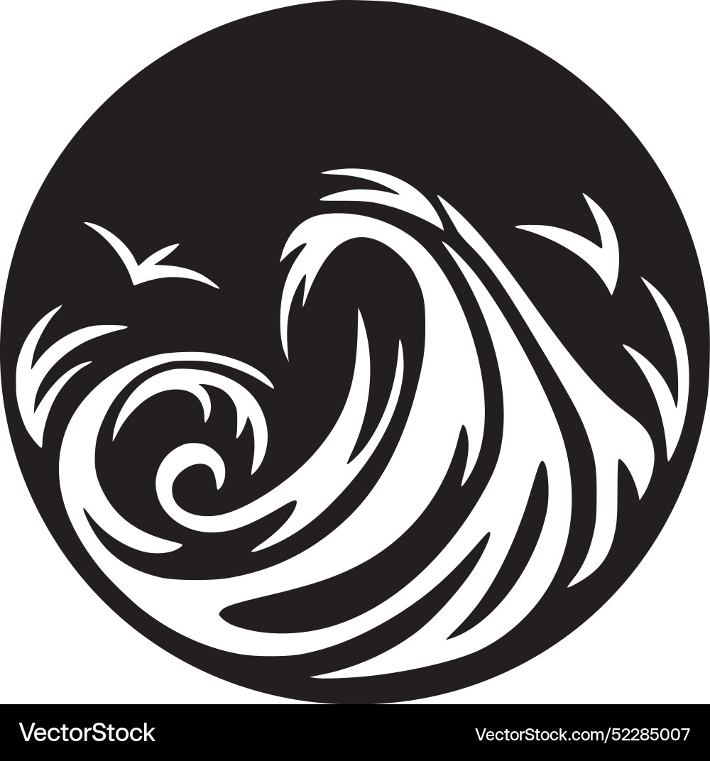 Water - black and white Royalty Free Vector Image