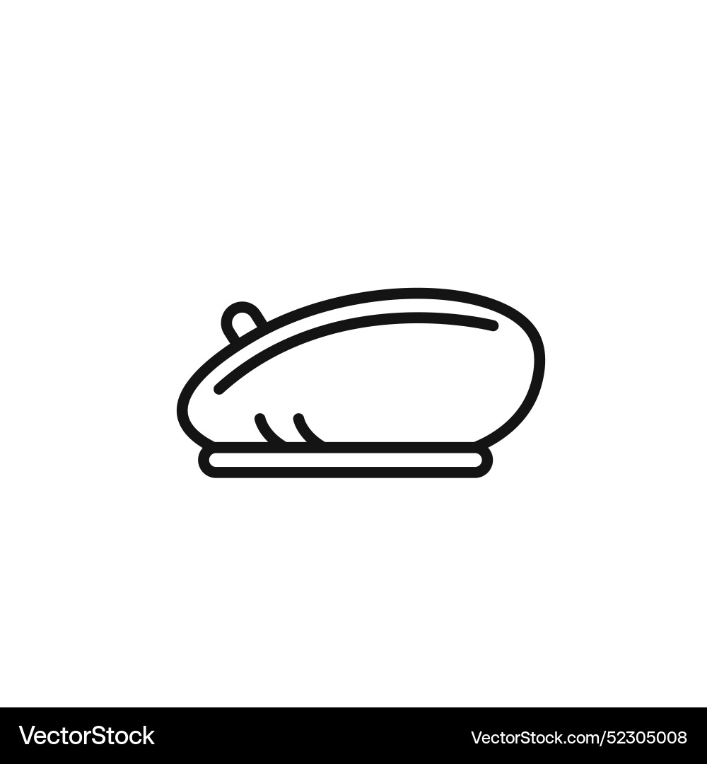 Beret icon outline collection in black Royalty Free Vector