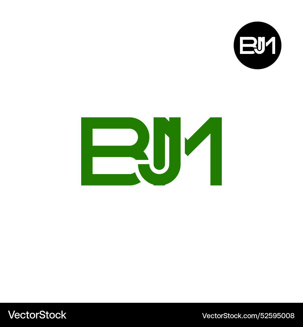 Bjm logo letter monogram design Royalty Free Vector Image
