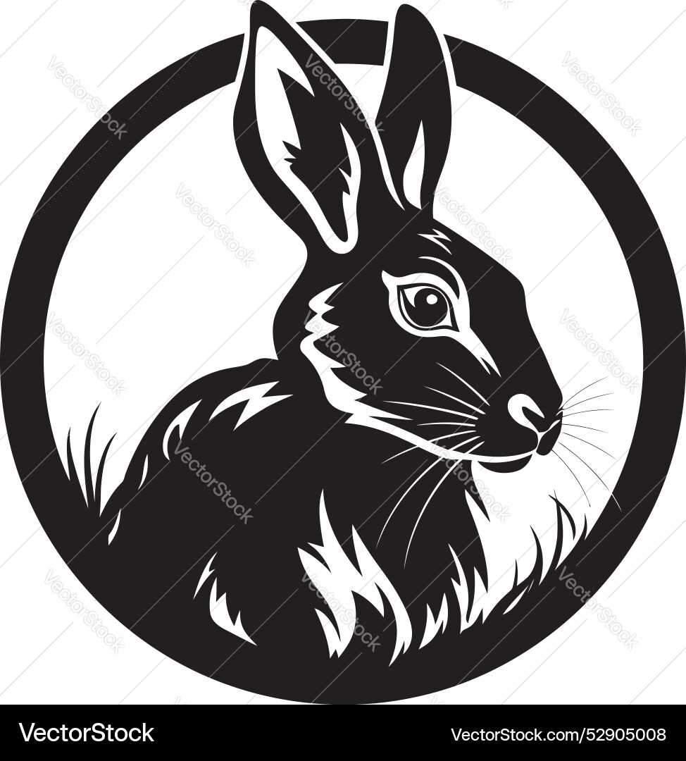 Black hare logo a timeless and classic Royalty Free Vector