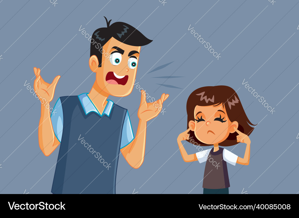 Child Ignoring Father's Warning Royalty Free Vector Image