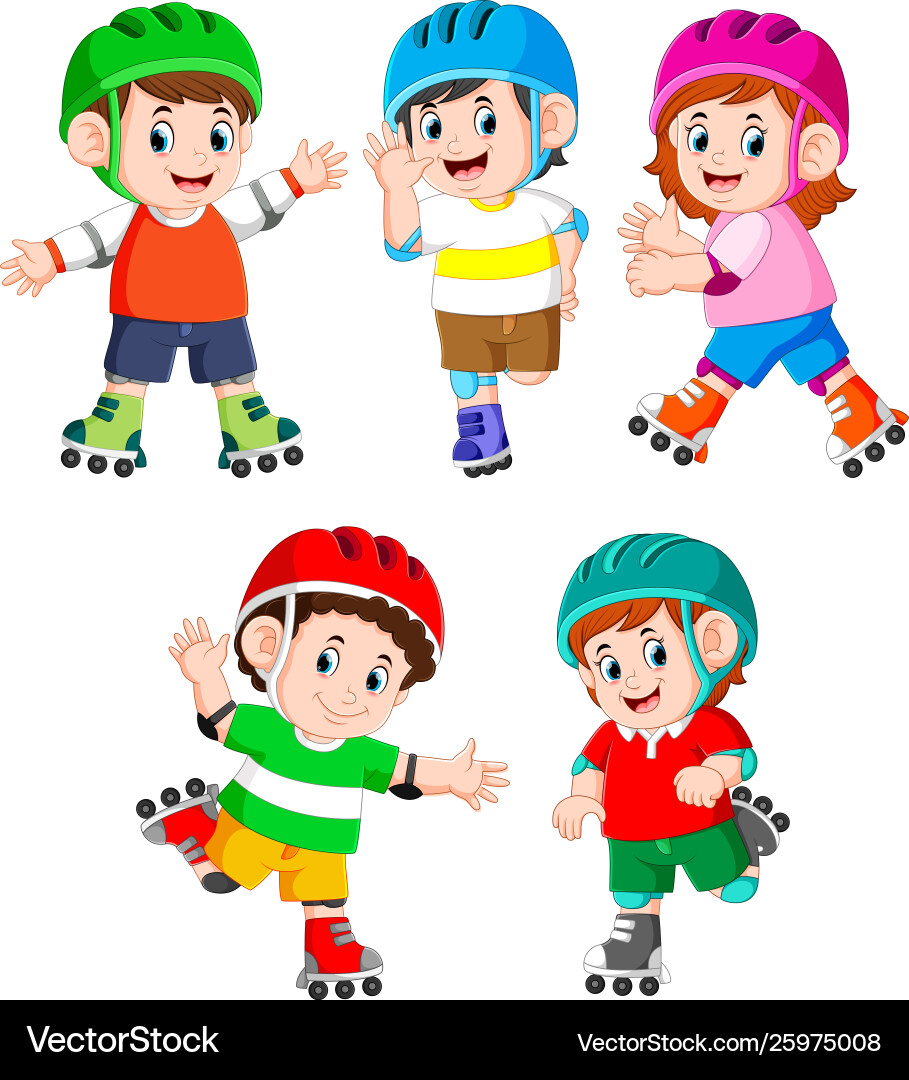 Collection children playing Royalty Free Vector Image