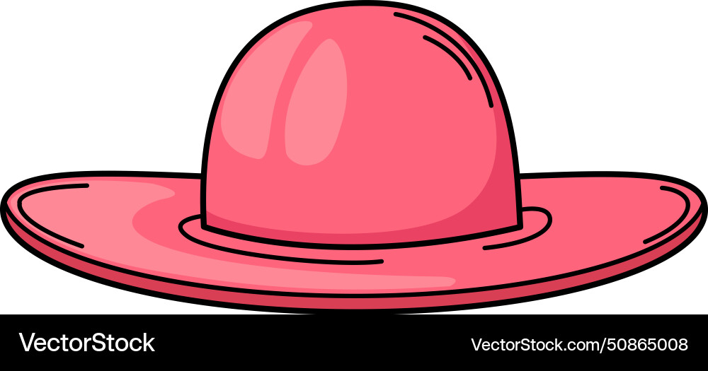Colorful hat outline white on background Vector Image