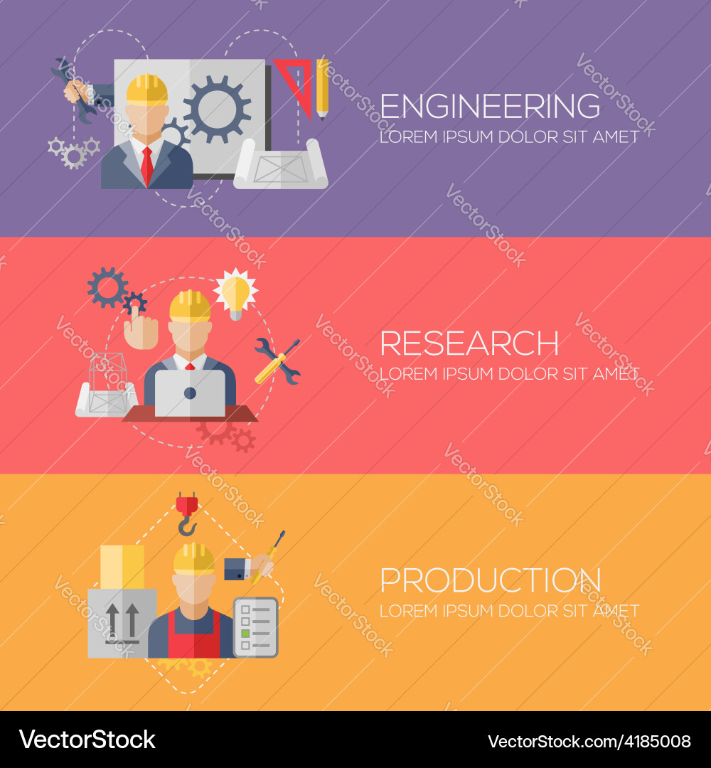 Engineering & Research Production Concepts Vector Image