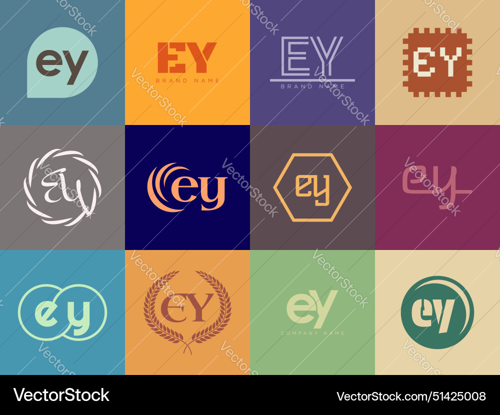 Ey logo company template letter e and y logotype Vector Image