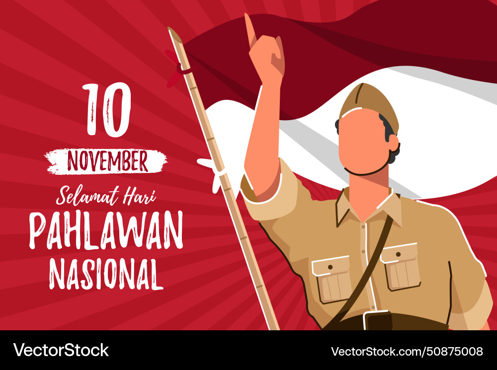 Hari pahlawan nasional Royalty Free Vector Image