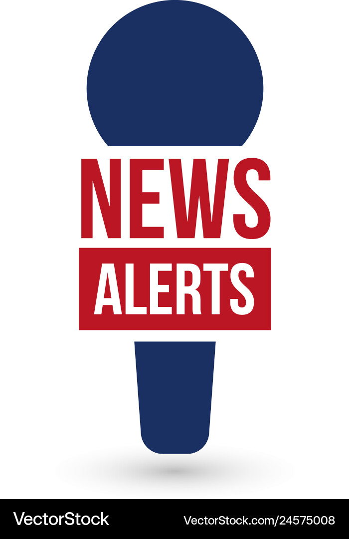 News alerts breaking logo tv design element Vector Image