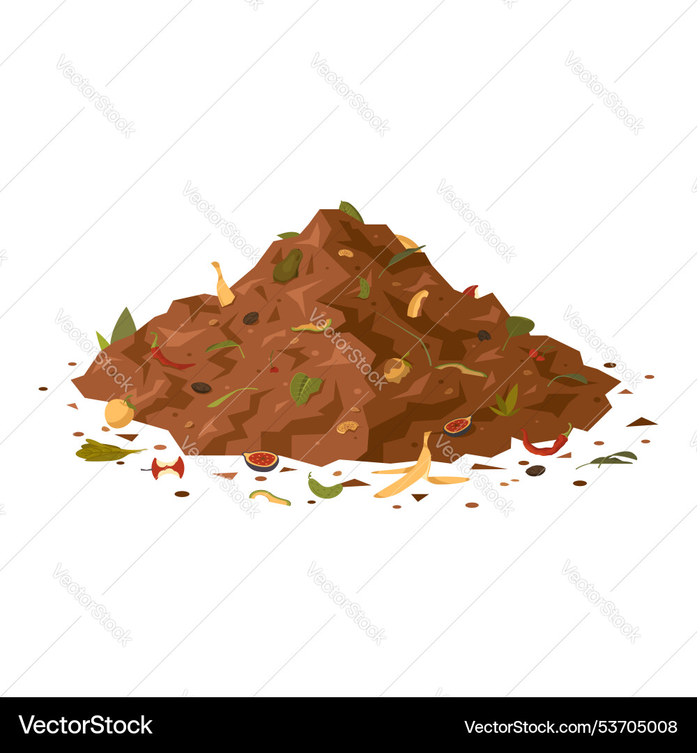Organic waste pile for compost cartoon Royalty Free Vector