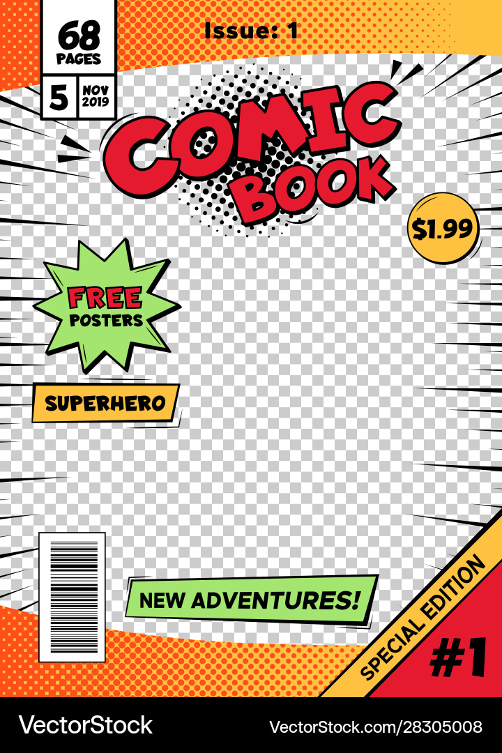Editable Comic Book Cover Vector Images (over 150)