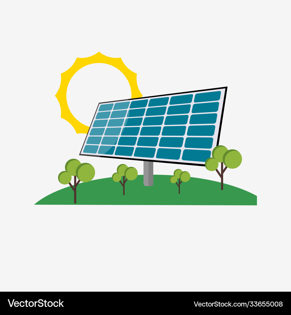 Solar panel energy template design Royalty Free Vector Image