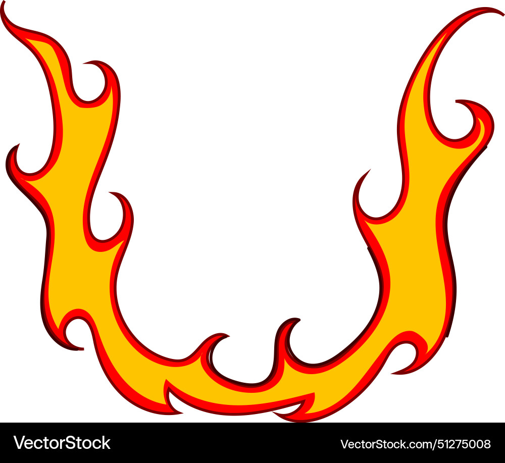 Sticker flame decal cartoon Royalty Free Vector Image