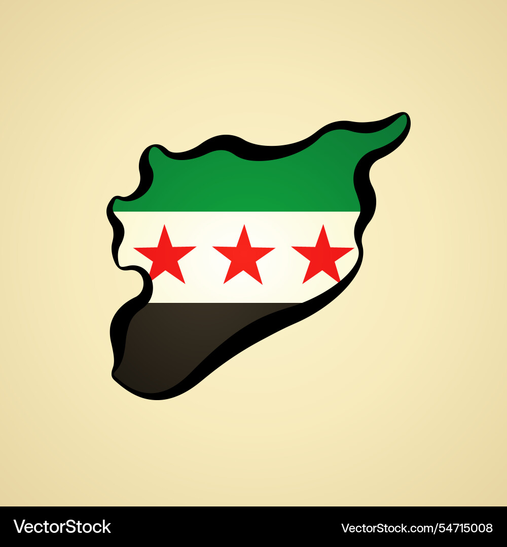 Syria - map colored with flag Royalty Free Vector Image