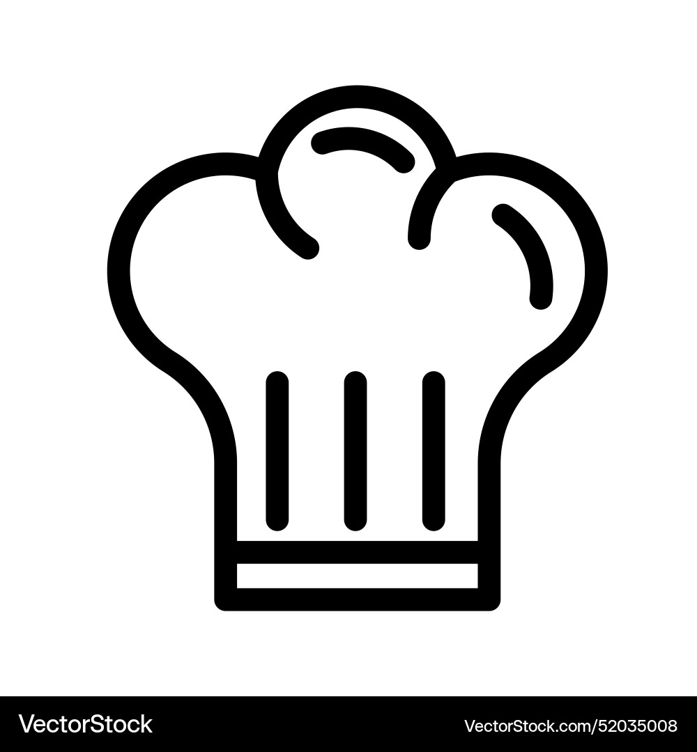 Toque linear logo mark in black and white Vector Image