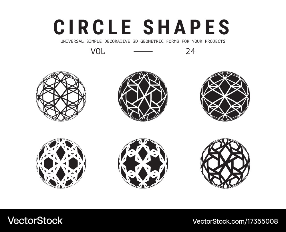 Universal circle shapes set Royalty Free Vector Image
