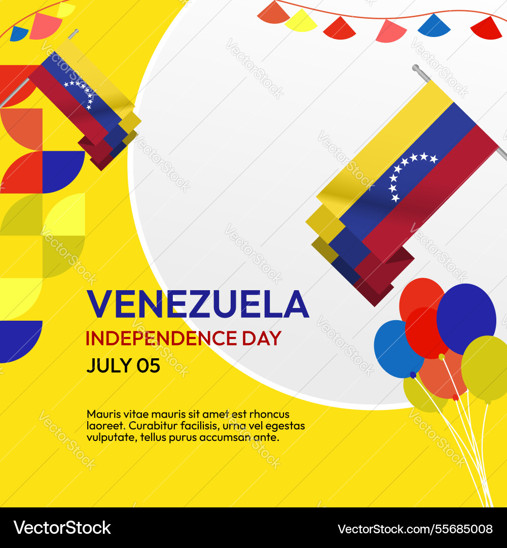 Venezuela independence day festive banner Vector Image