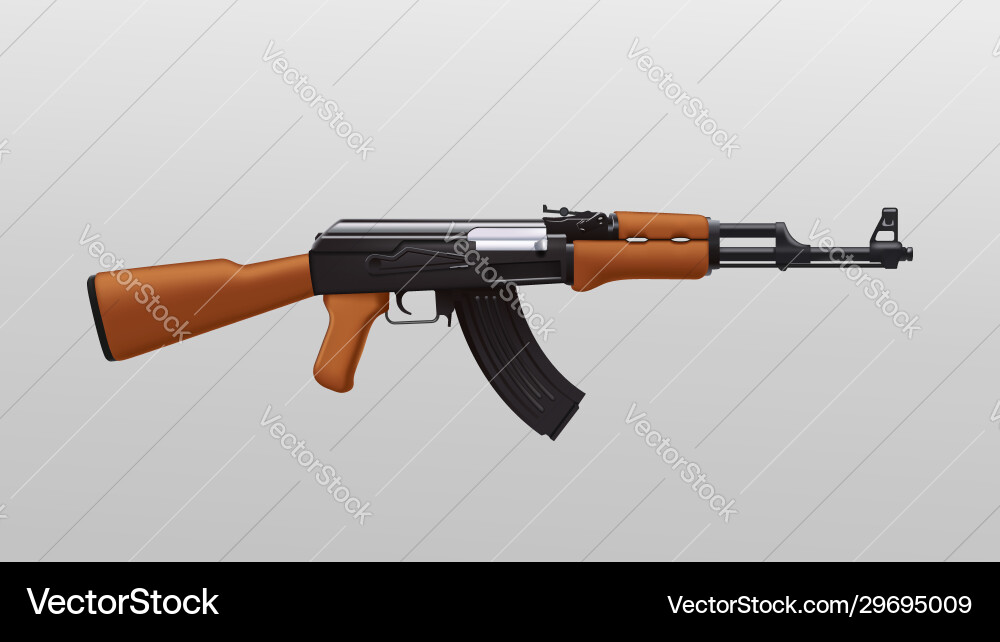 Assault rifle colored Royalty Free Vector Image