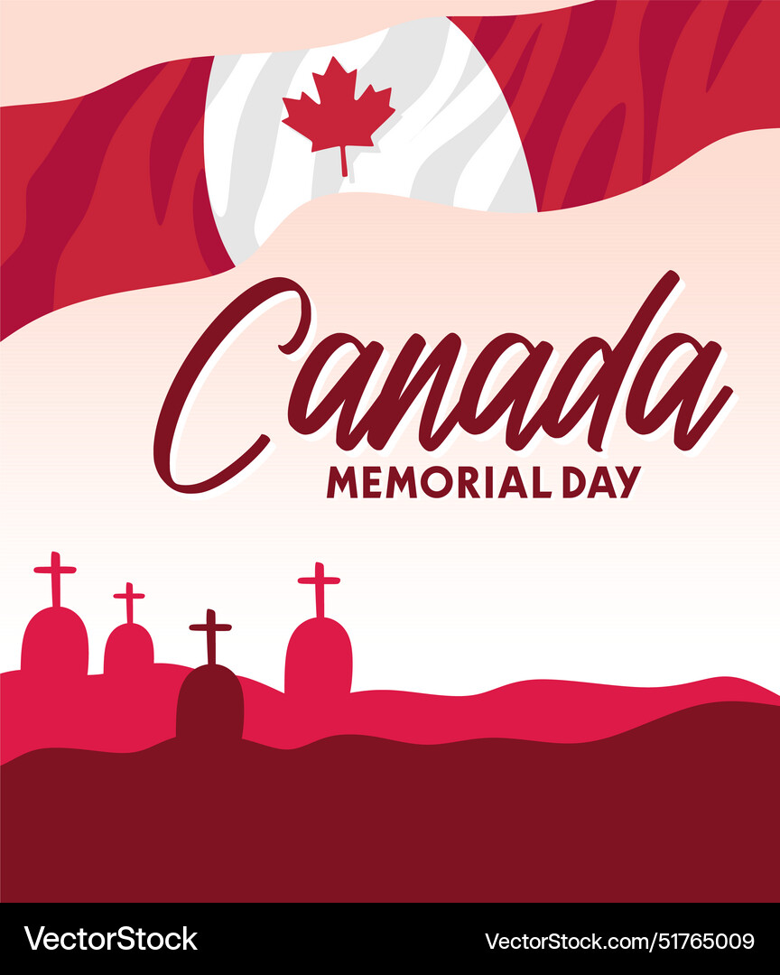 Canada memorial day with canadian flag Royalty Free Vector