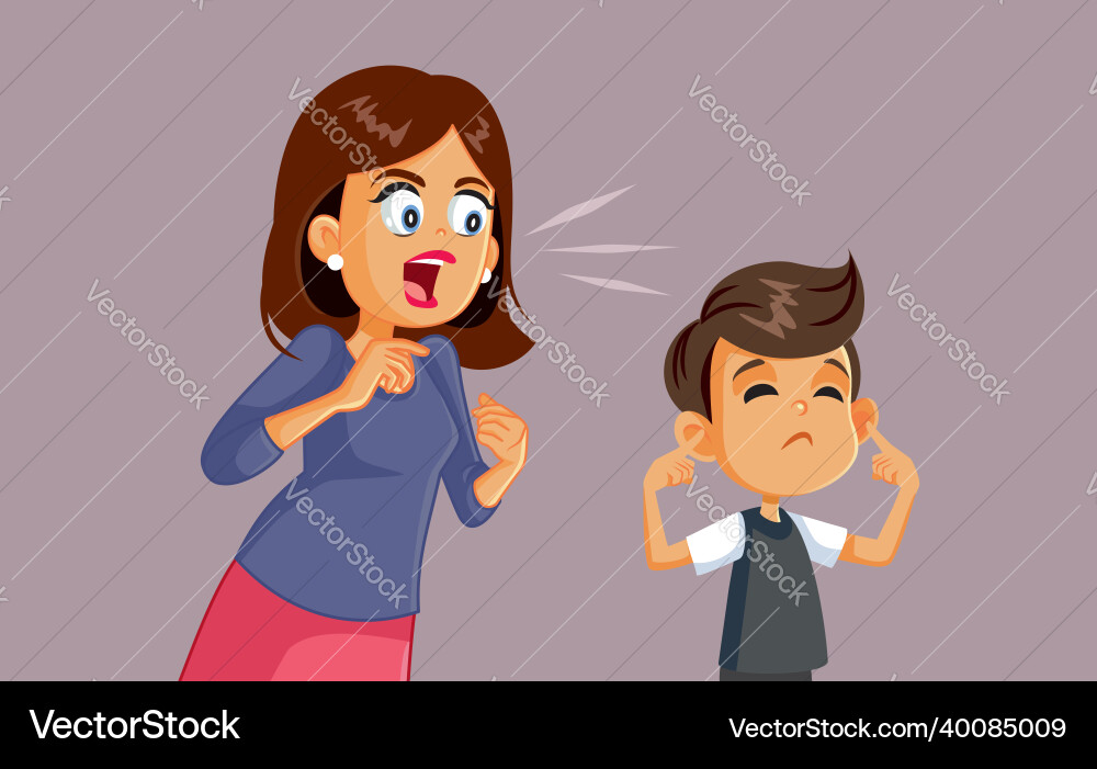 Child Ignoring Mother - Disobedience Royalty Free Vector