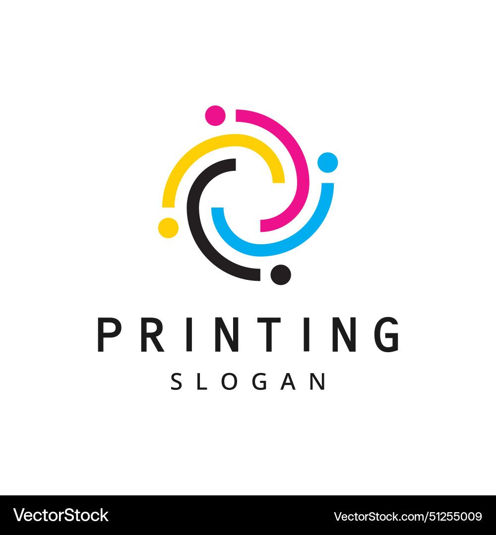 Digital print logo design template Royalty Free Vector Image
