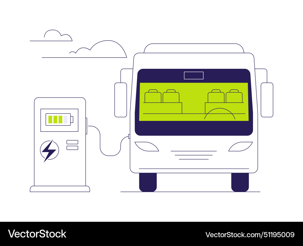 Electric bus abstract concept Royalty Free Vector Image