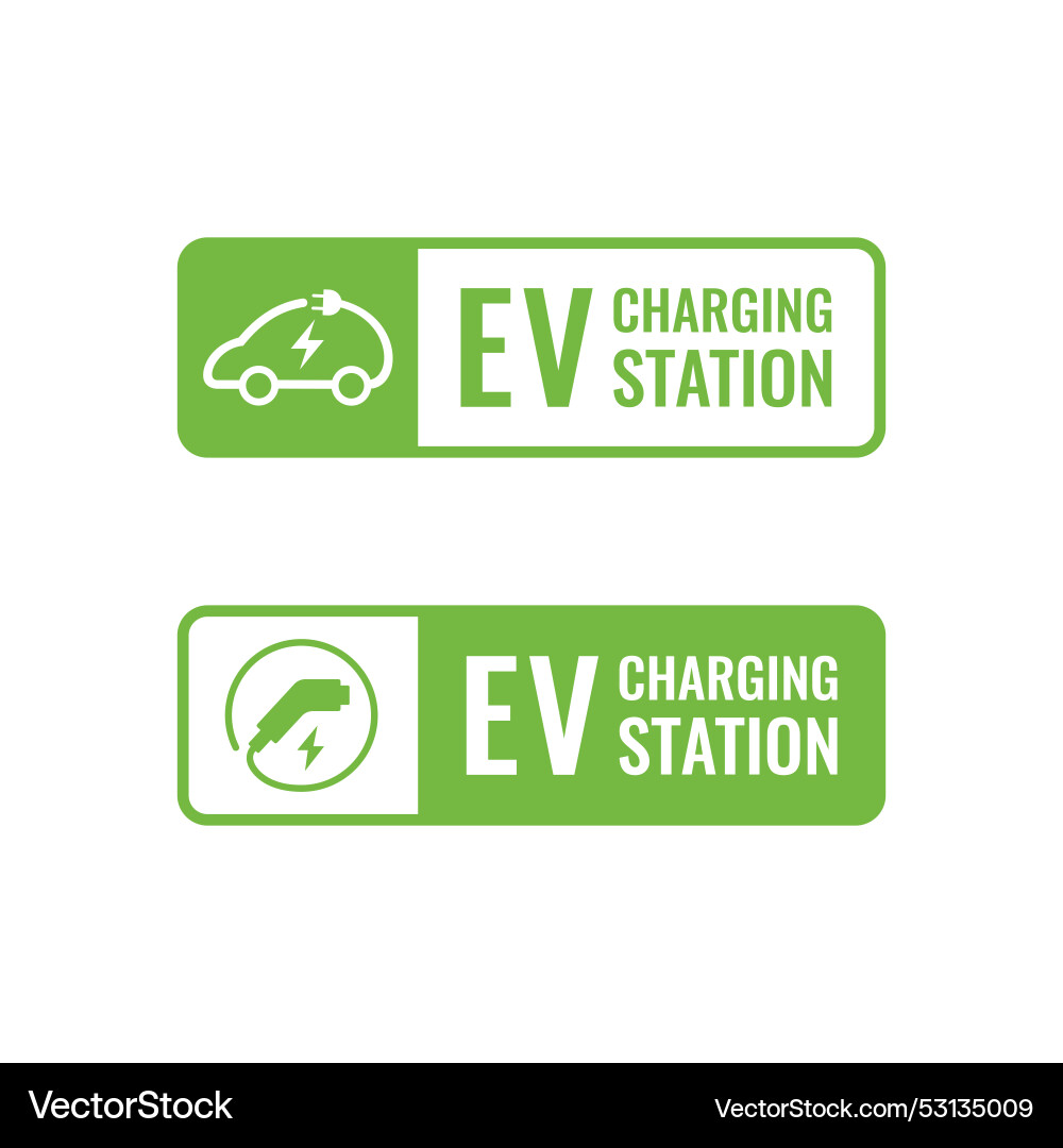 Ev charging station banner Royalty Free Vector Image