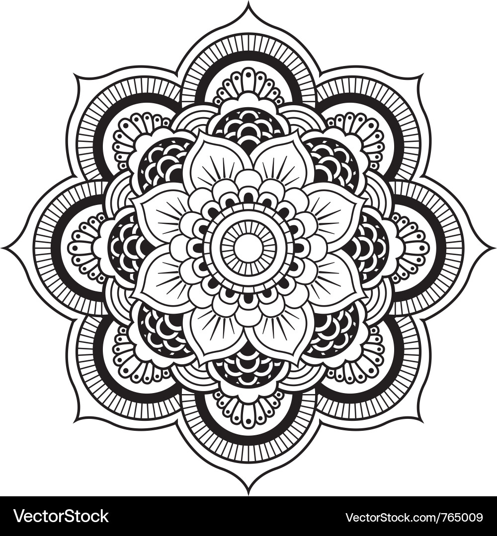 Intricate Floral Mandala Royalty Free Vector Image