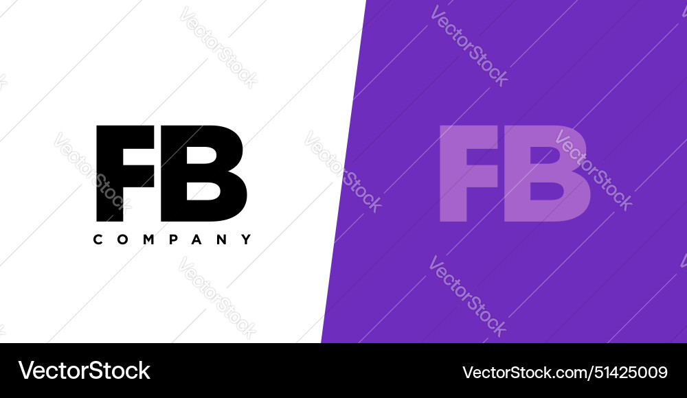 Letter f and b fb logo design template minimal Vector Image