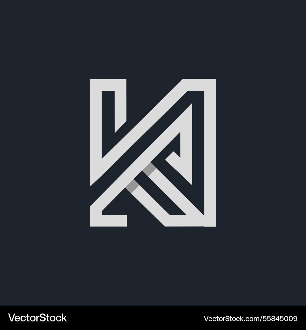 Letter ka monogram initial logo design Royalty Free Vector