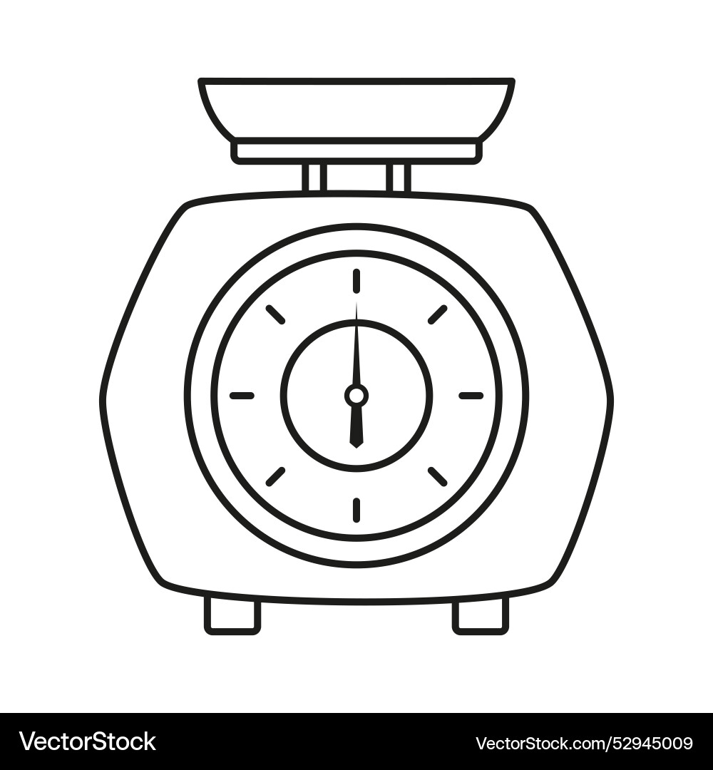 Outline kitchen scale isolated Royalty Free Vector Image