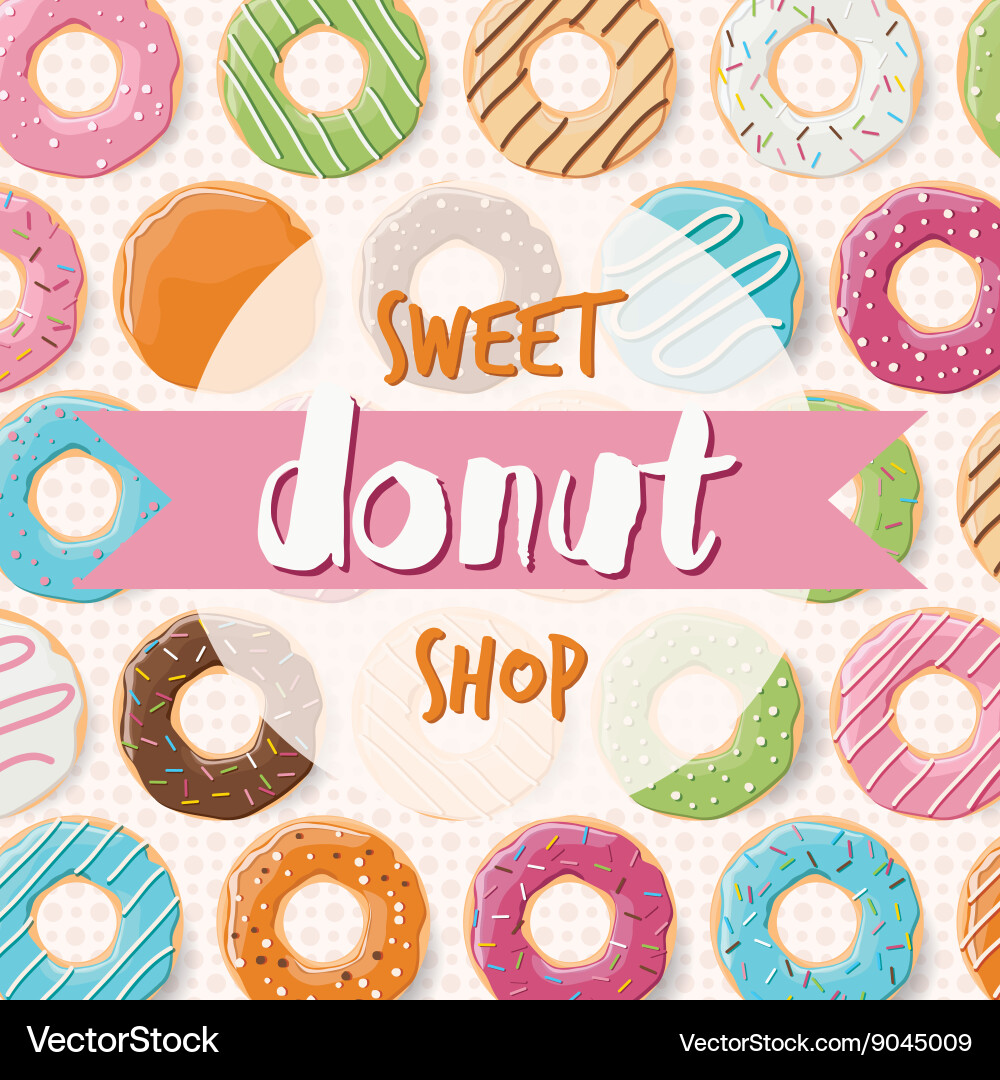Poster design for a donut shop Royalty Free Vector Image