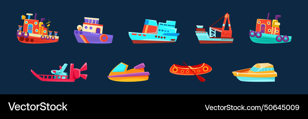 Ship and boat marine vessel transportation Vector Image