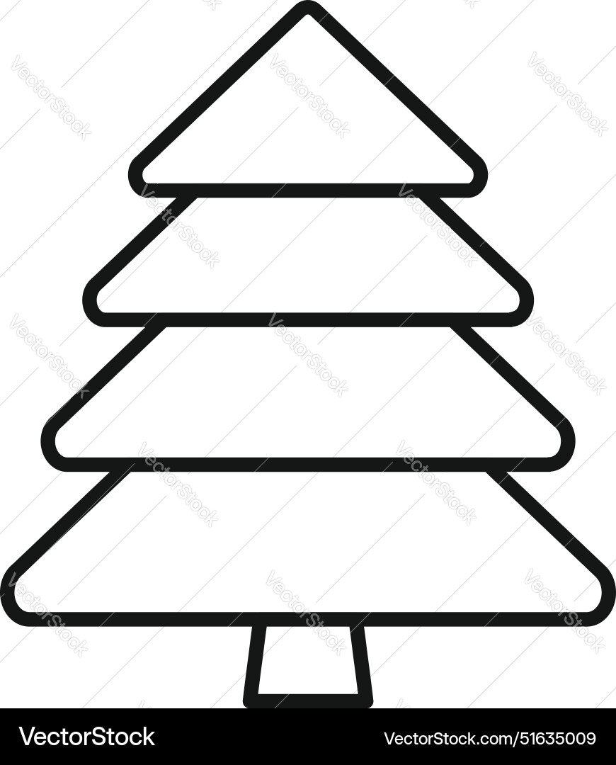 Stylized christmas tree with simple lines drawing Vector Image
