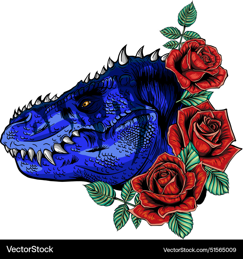 T rex head mascot design Royalty Free Vector Image
