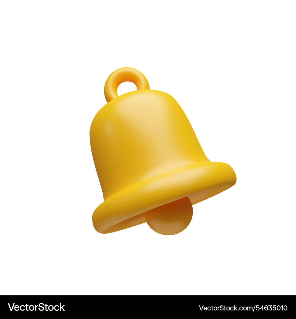 3d render bell reminder Royalty Free Vector Image