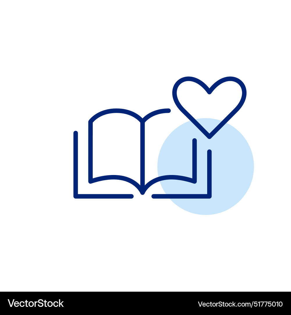 Book and heart love for reading learning Vector Image