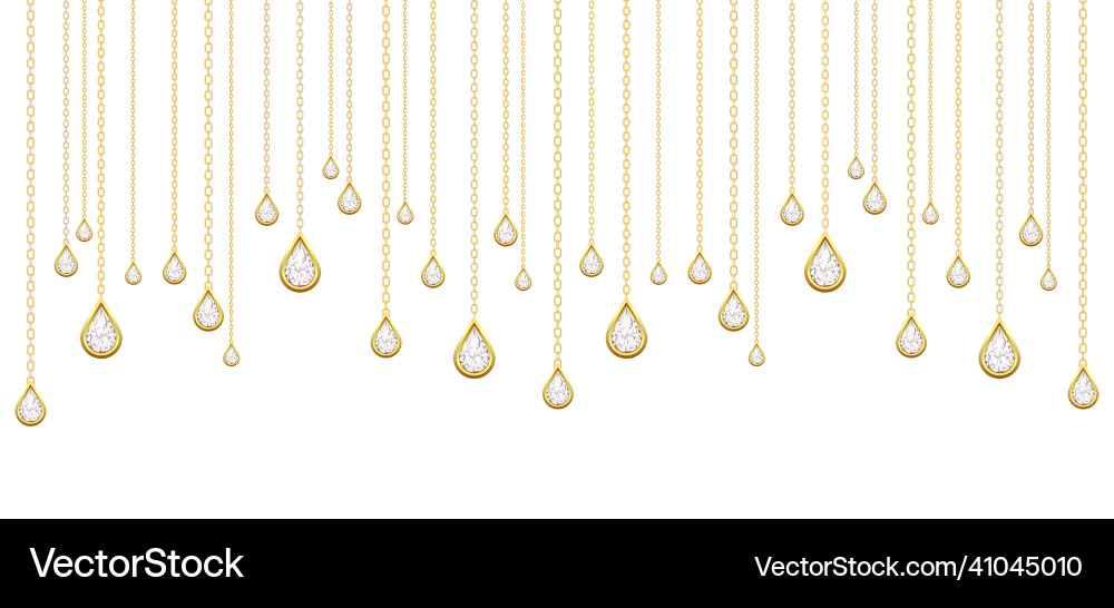 Card with golden drops brilliants on a white Vector Image