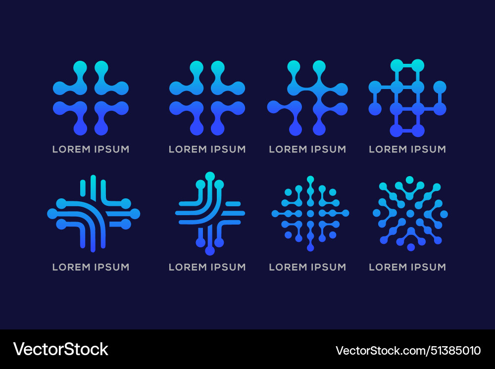 Dots logo art icons connecting technology Vector Image