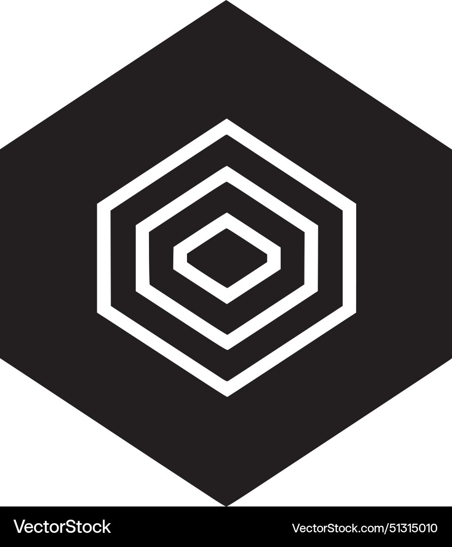 Hexagon - minimalist and simple silhouette Vector Image