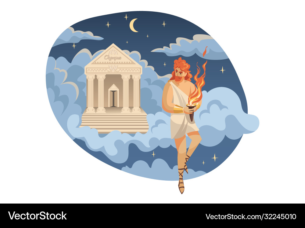 Prometheus Steals Fire from Hephaestus Royalty Free Vector