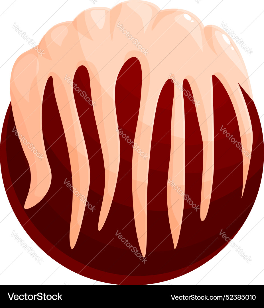 Round chocolate cake with cream dripping down Vector Image