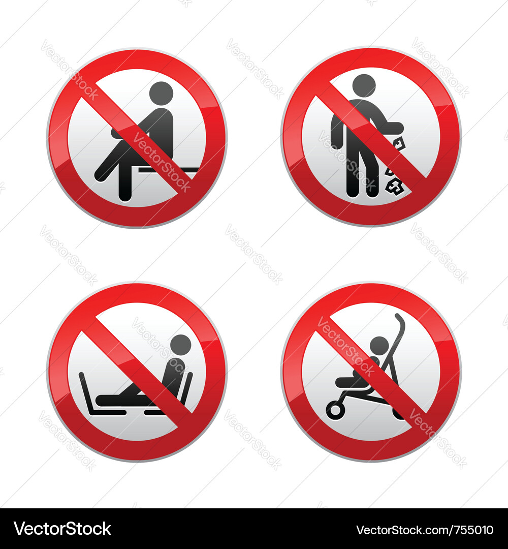 Set prohibited signs - people Royalty Free Vector Image