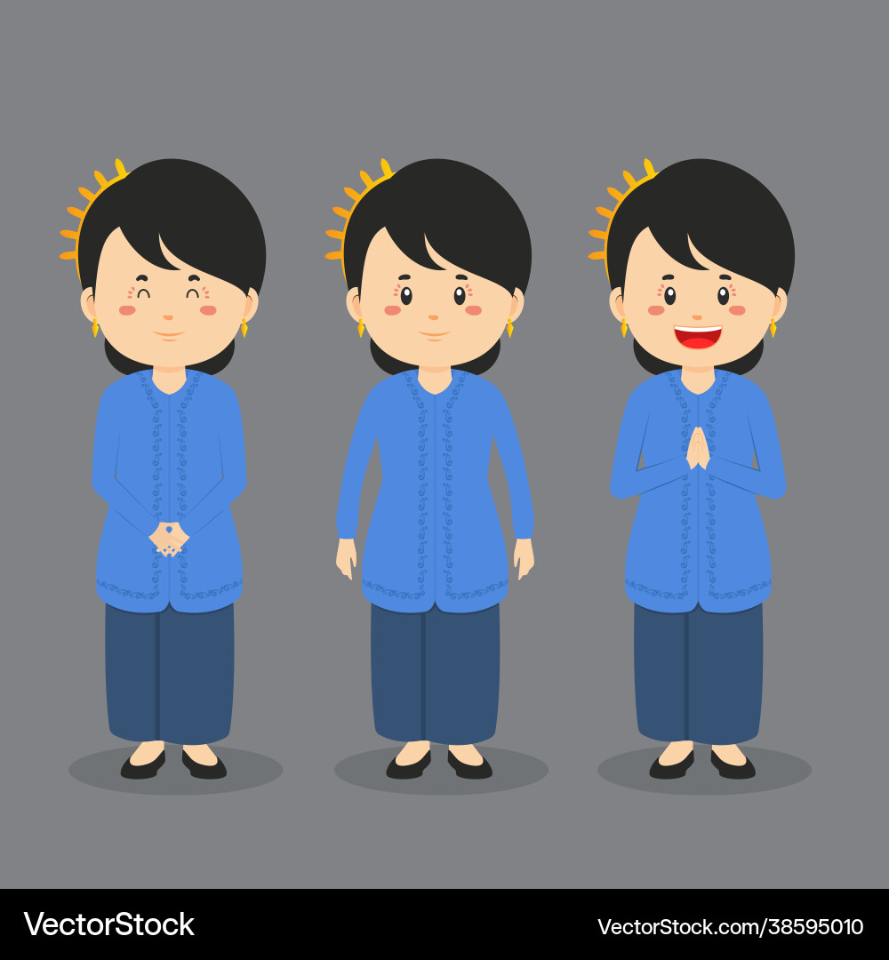 Sundanese indonesia character with various Vector Image