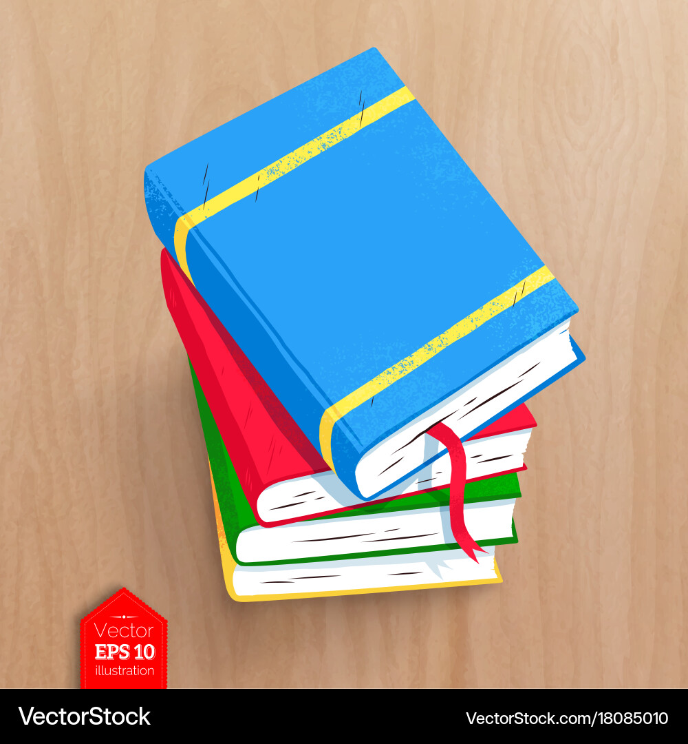 Top view of books Royalty Free Vector Image - VectorStock