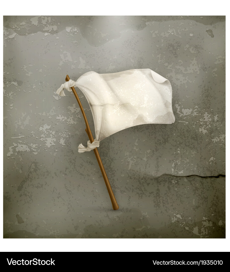 White flag old style Royalty Free Vector Image