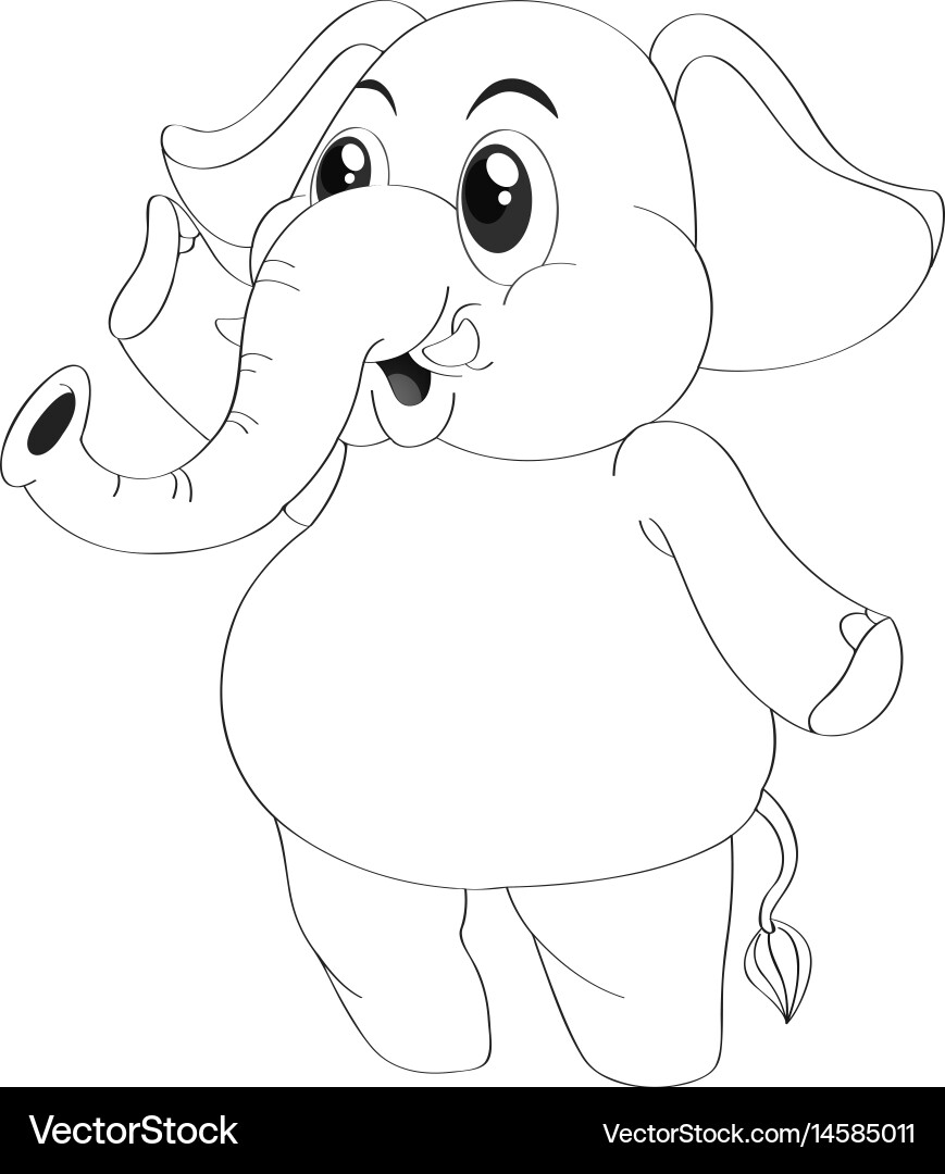 Animal outline for elephant standing Royalty Free Vector