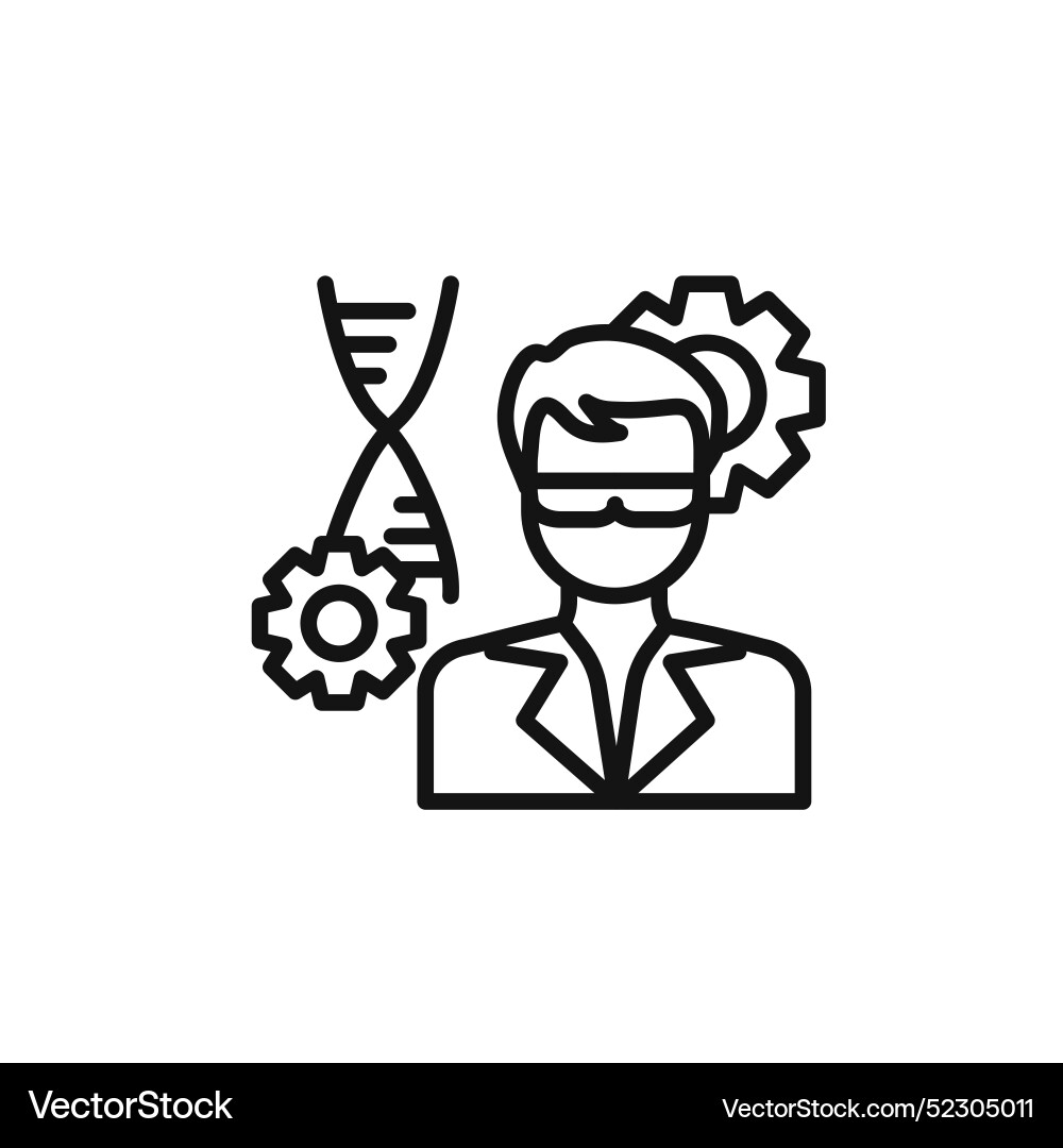 Biomedical engineer icon outline collection in Vector Image