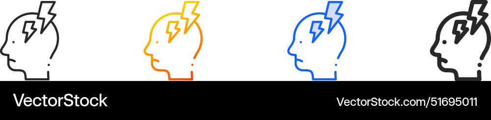 Depression iconthin linear gradient blue stroke Vector Image