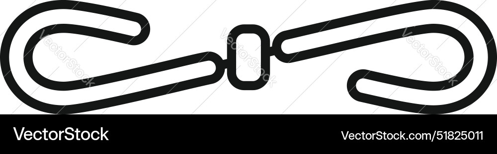 Double hook clasp fastener holding two parts Vector Image