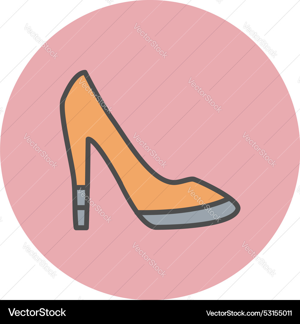 High heel line filled circle icon Royalty Free Vector Image
